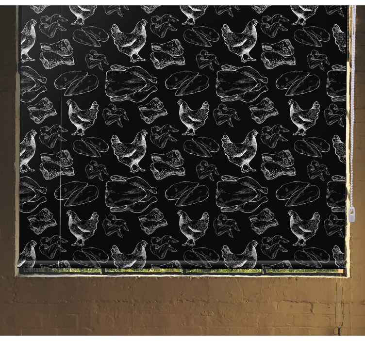 Toile fenêtre original poulets et viande