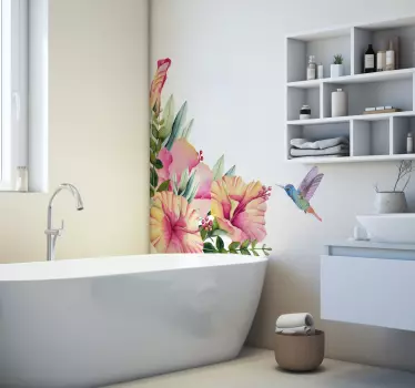Merveilleux stickers salle de bain fleurs ! - TenStickers